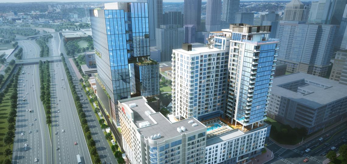 New visuals, details emerge for Portman's rising Midtown venture | Urbanize Atlanta